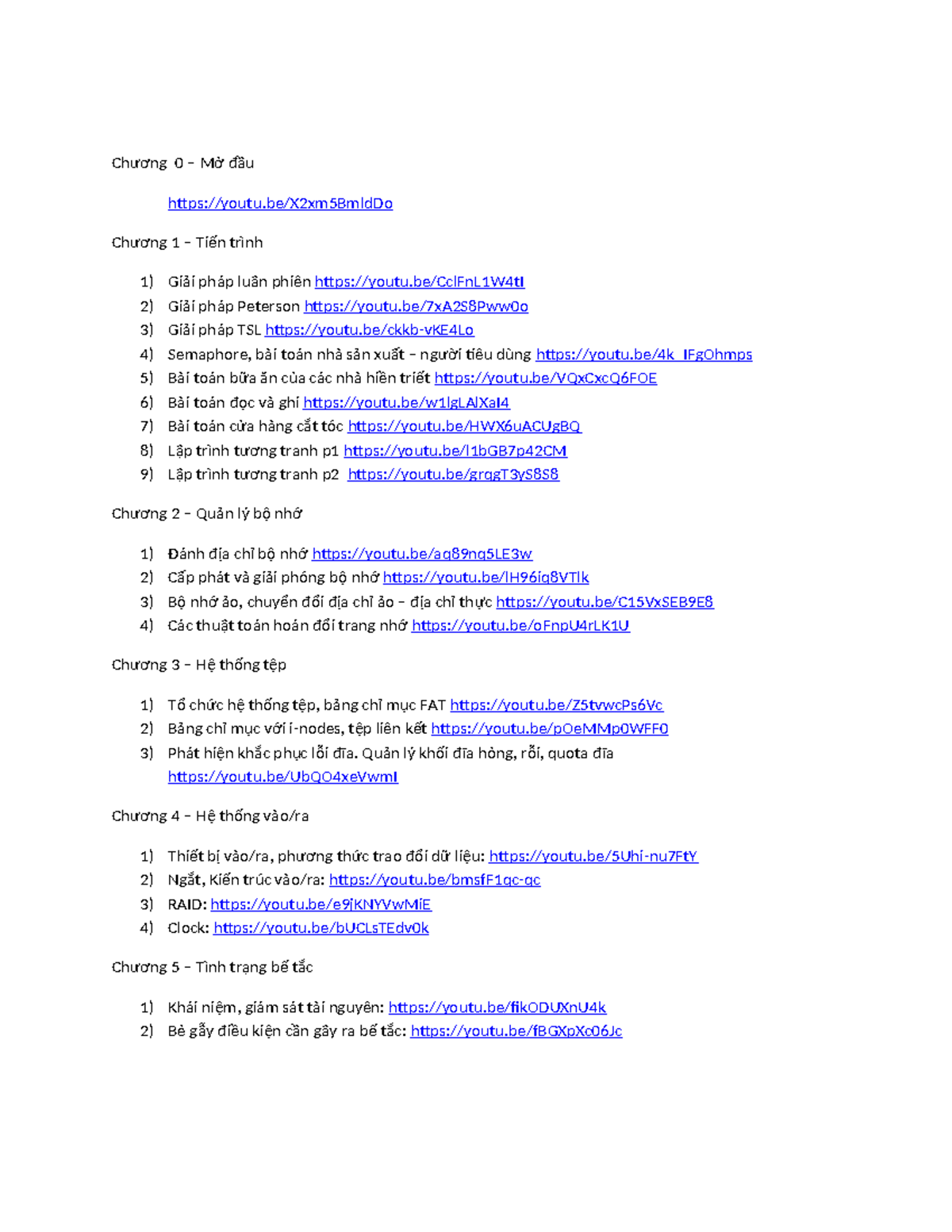 Video bài giảng Nguyên lý Hệ điều hành - Chương 0 – Mở đầu youtu ...