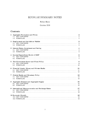 T8 Aggregate Demand Aggregate Supply Model - Econ1102 Macroeconomics 1 Tutorial No. 9 Week 12–16 ...
