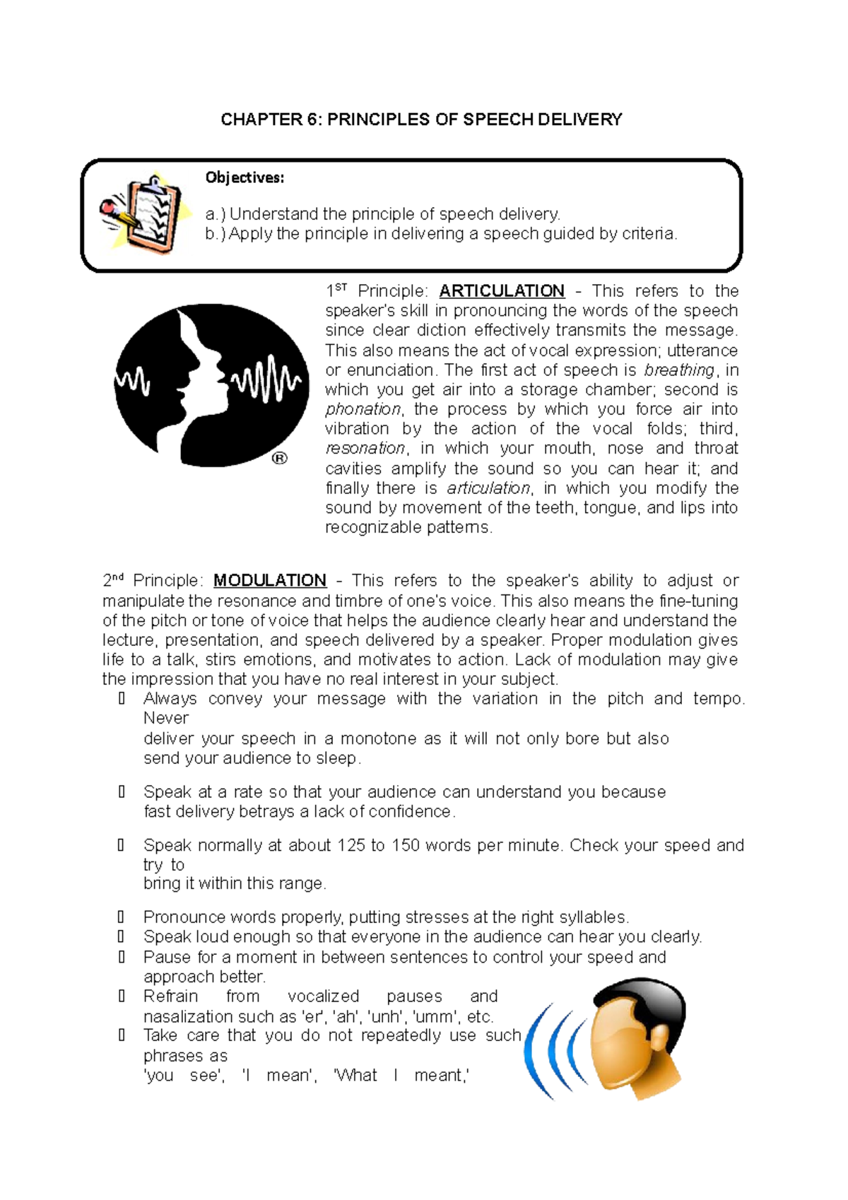 Chapter-6 - You're welcome - CHAPTER 6: PRINCIPLES OF SPEECH DELIVERY ...