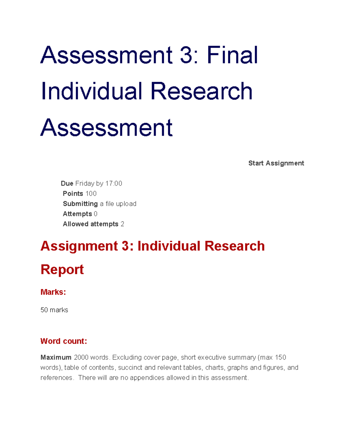 Assessment 3 Final Individual Research Assessment - Assessment 3: Final ...