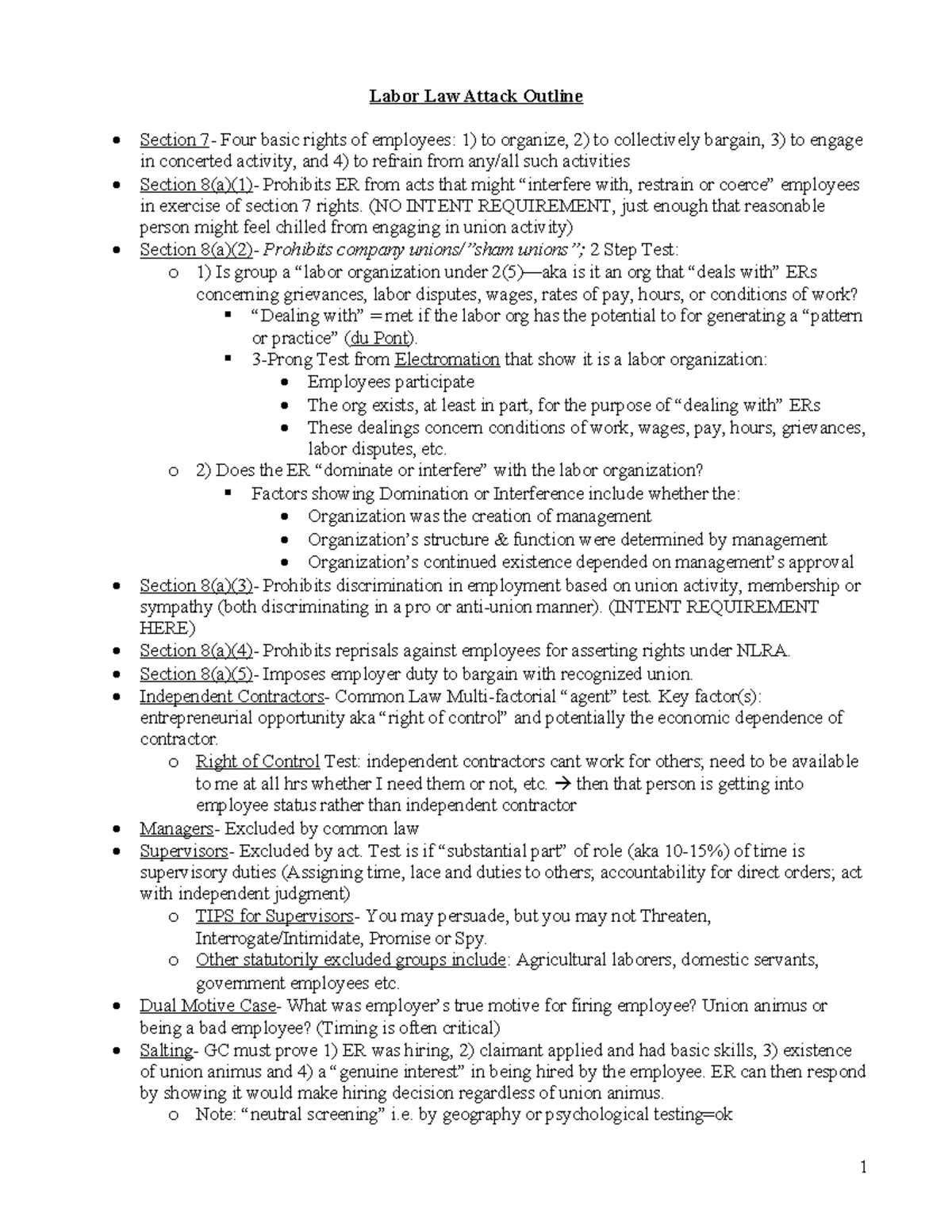 451564078 Labor Law Attack Outline docx - Labor Law Attack Outline ...