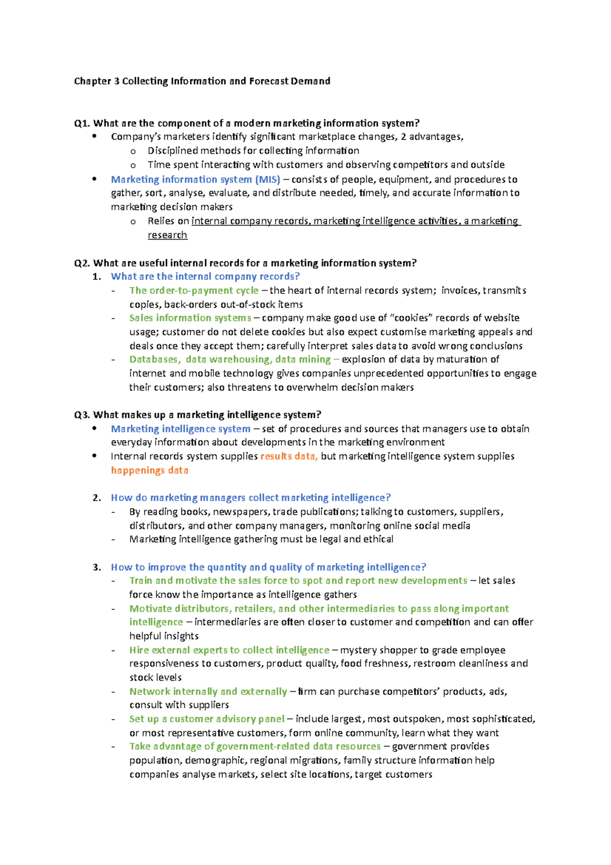 02. Chapter 3 Global Business Notes - Chapter 3 Collecting Information ...