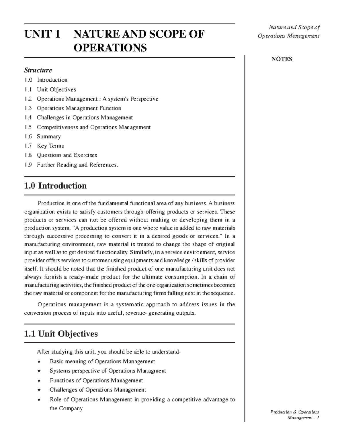 Nature AND Scope OF Operations - Production & Operations Nature and ...
