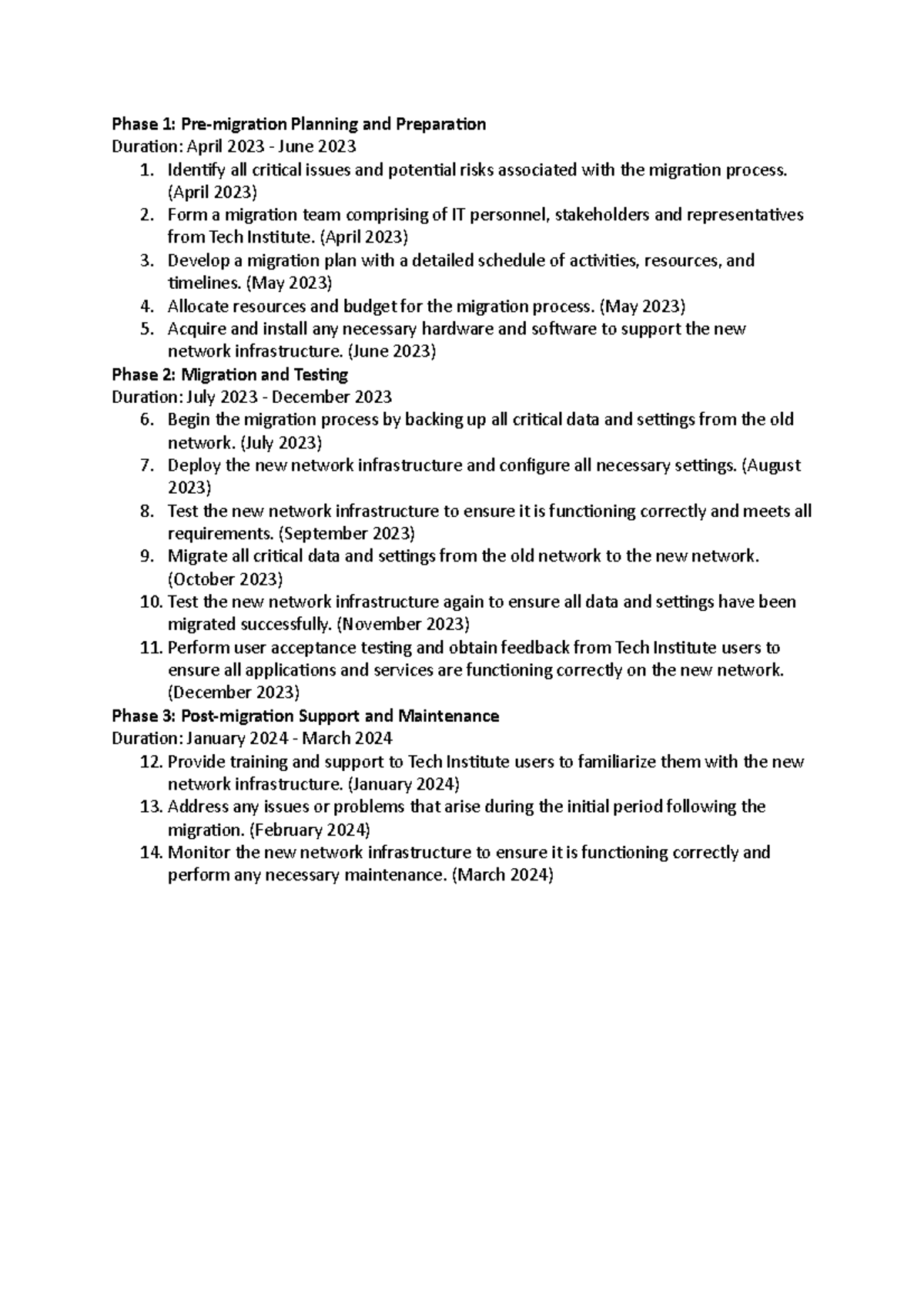 Phase 1 - work professionals we have been asked to find some network ...