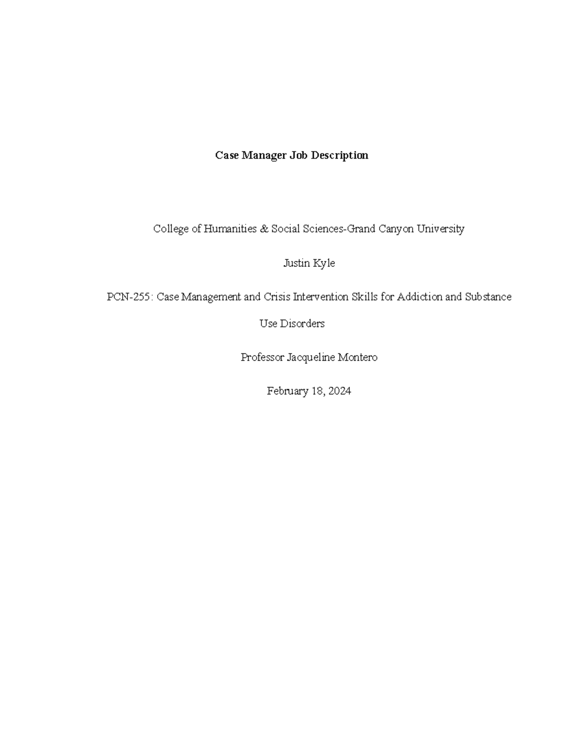 Casemanager Description - Case Manager Job Description College of ...