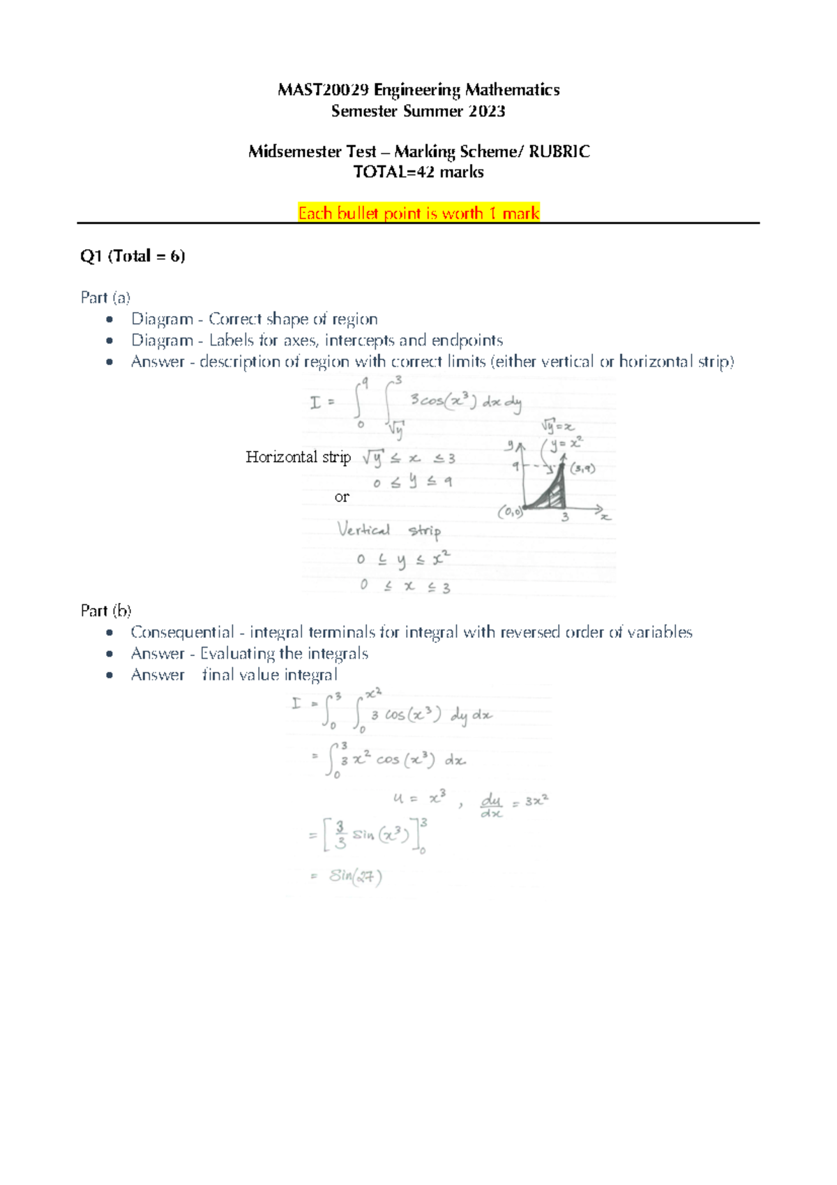 MST 2023 SM ans - exam - MAST20029 Engineering Mathematics Semester ...