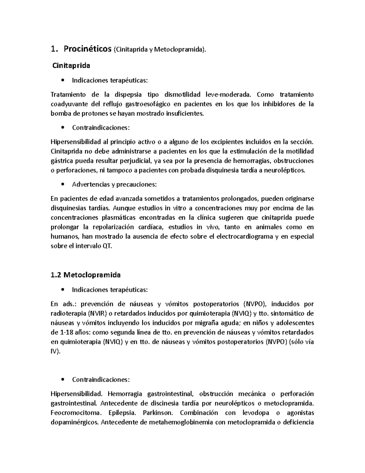 Procinéticos V2 - dfghjm - 1. Procinéticos (Cinitaprida y ...
