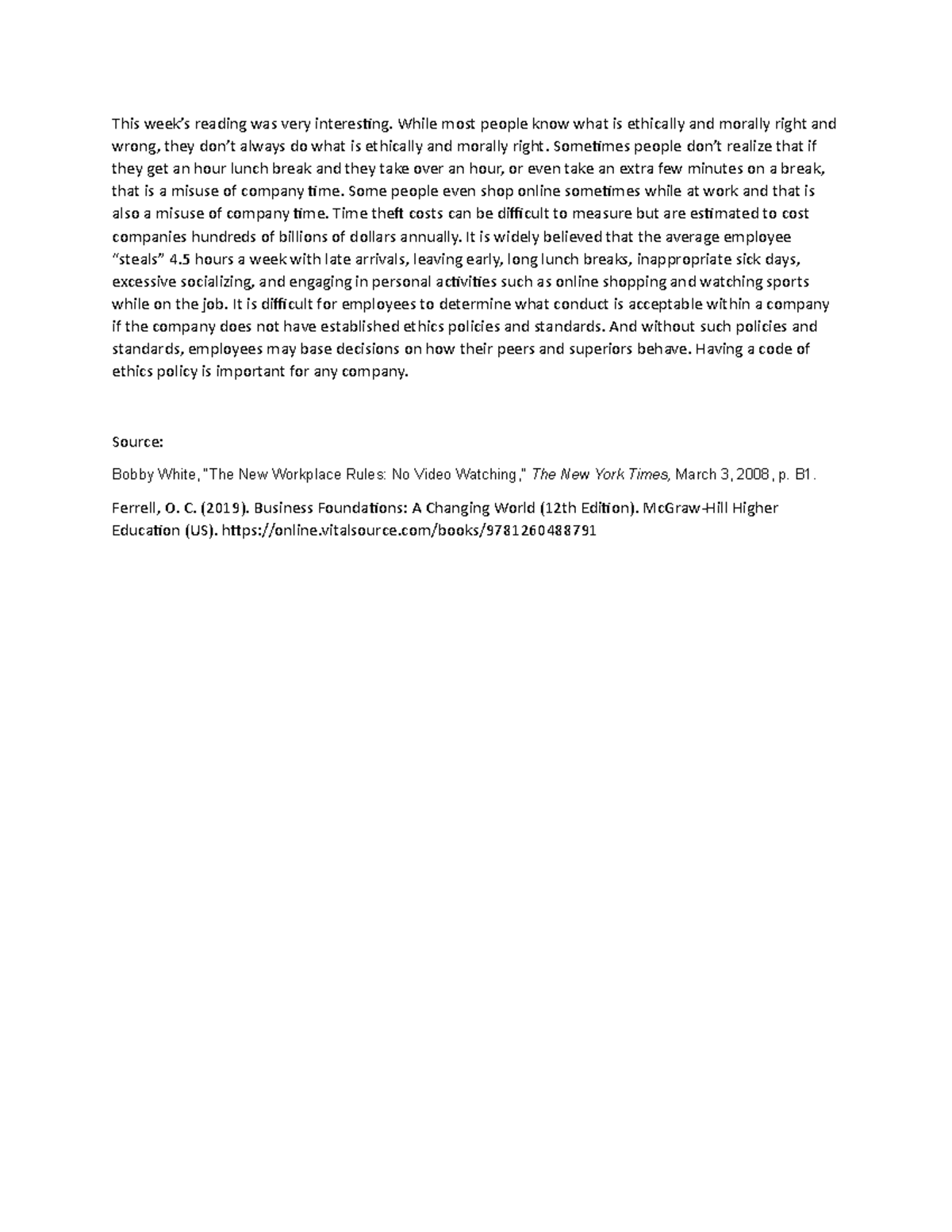 Reflection - Week 2 - This week’s reading was very interesting. While ...