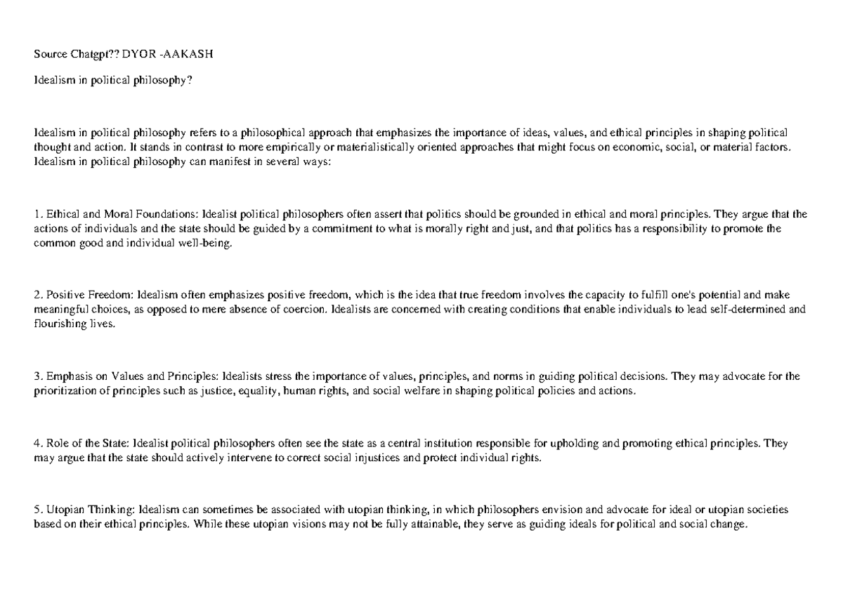 Idealism in political philosophy, George W.F. Hegel dialectical method ...