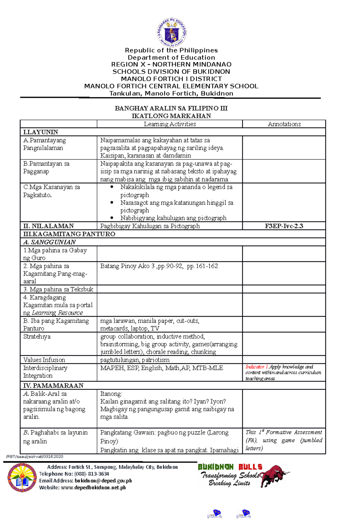 Banghay Aralin - Lesson plan - Department of Education REGION X ...