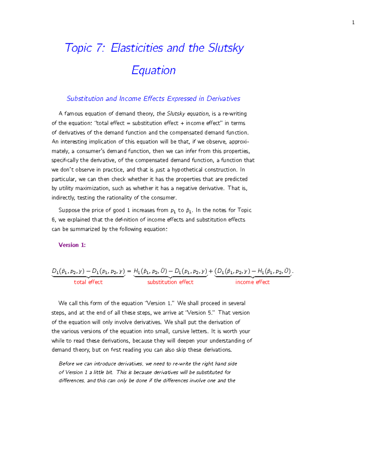 Lecture Notes 7 - materials from ECON 121 at Yale with T. Borgers ...