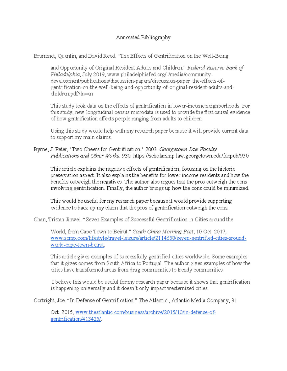 Annotated Bibliographies - Annotated Bibliography Brummet, Quentin, and ...