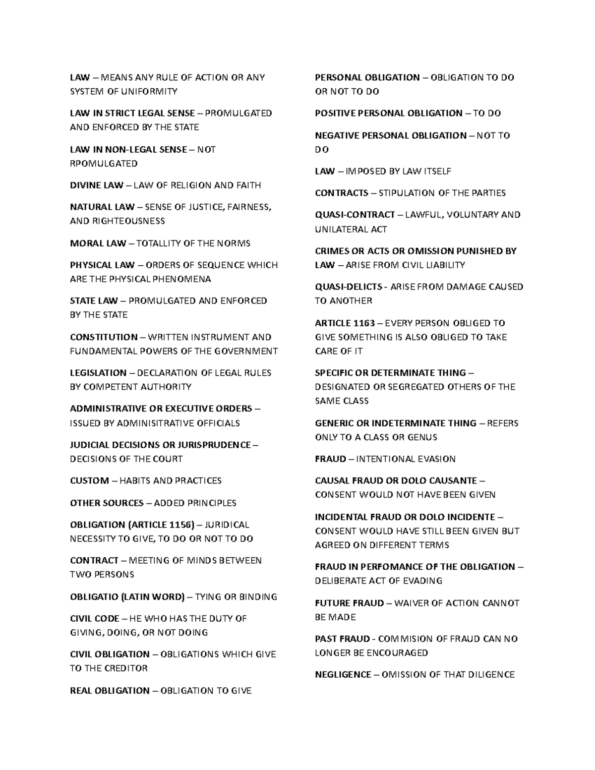 FLIB 223 Reviewer (SAMA NG LOOB) - LAW – MEANS ANY RULE OF ACTION OR ...