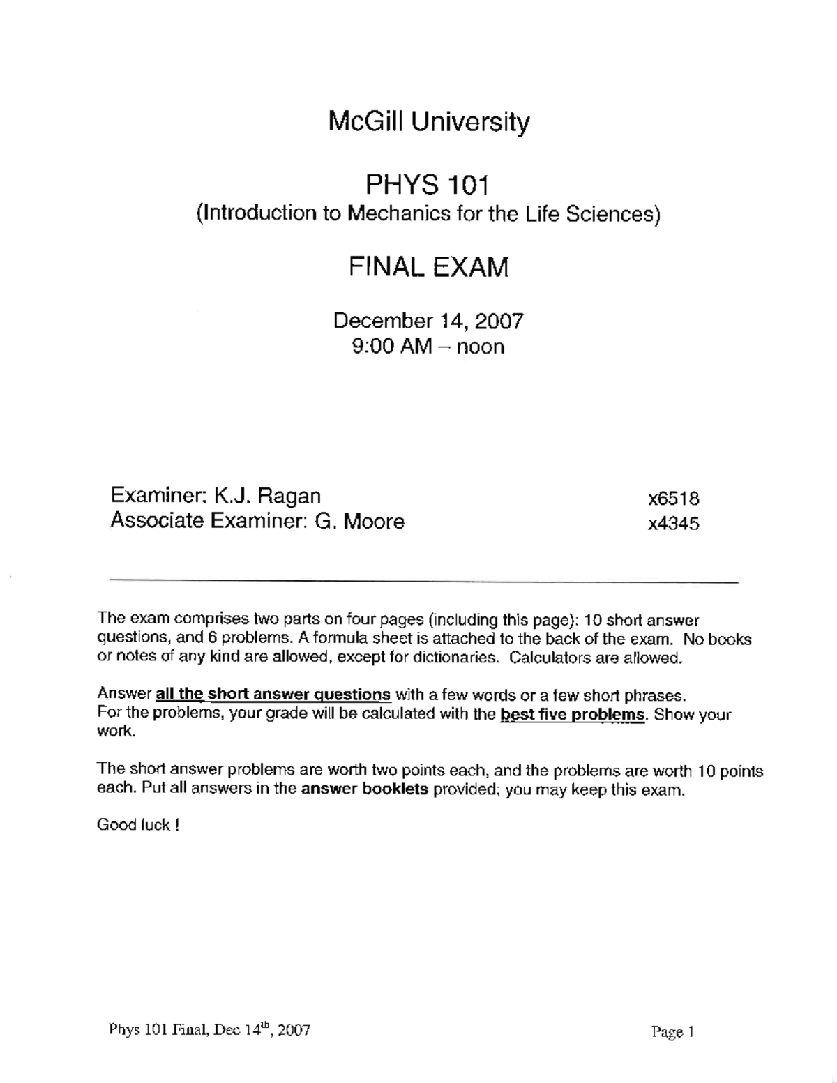 Phys 101 midterm - Phys 101 - Studocu