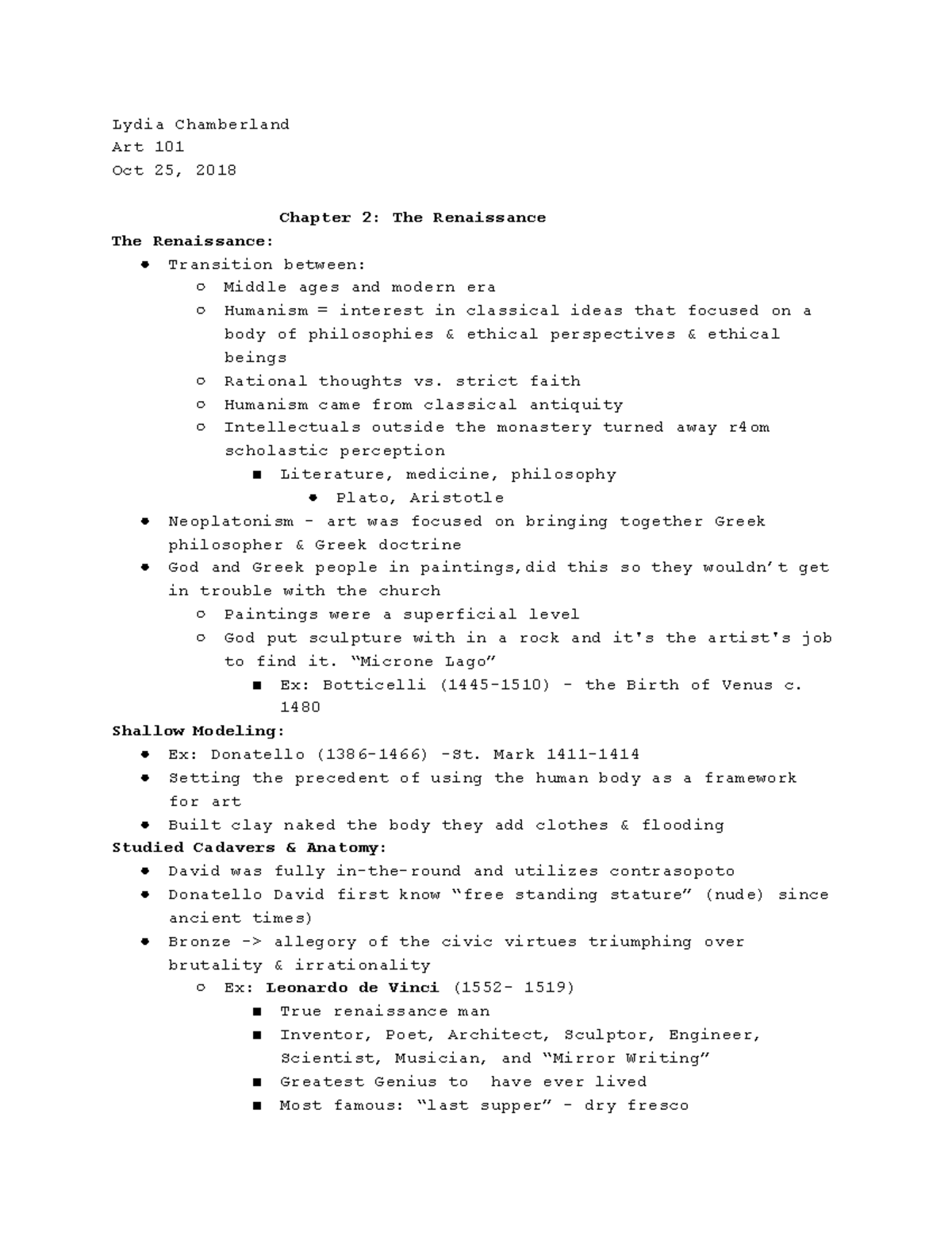 Greece and Rome - Lydia Chamberland Art 101 Oct 25, 2018 Chapter 2: The ...