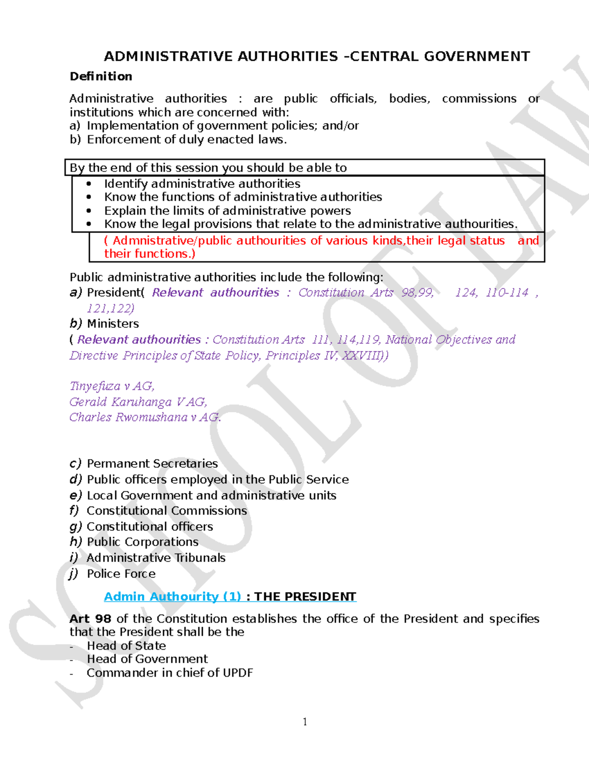 Administrative Authorities( Part 1 ) - Central Government - Copy ...