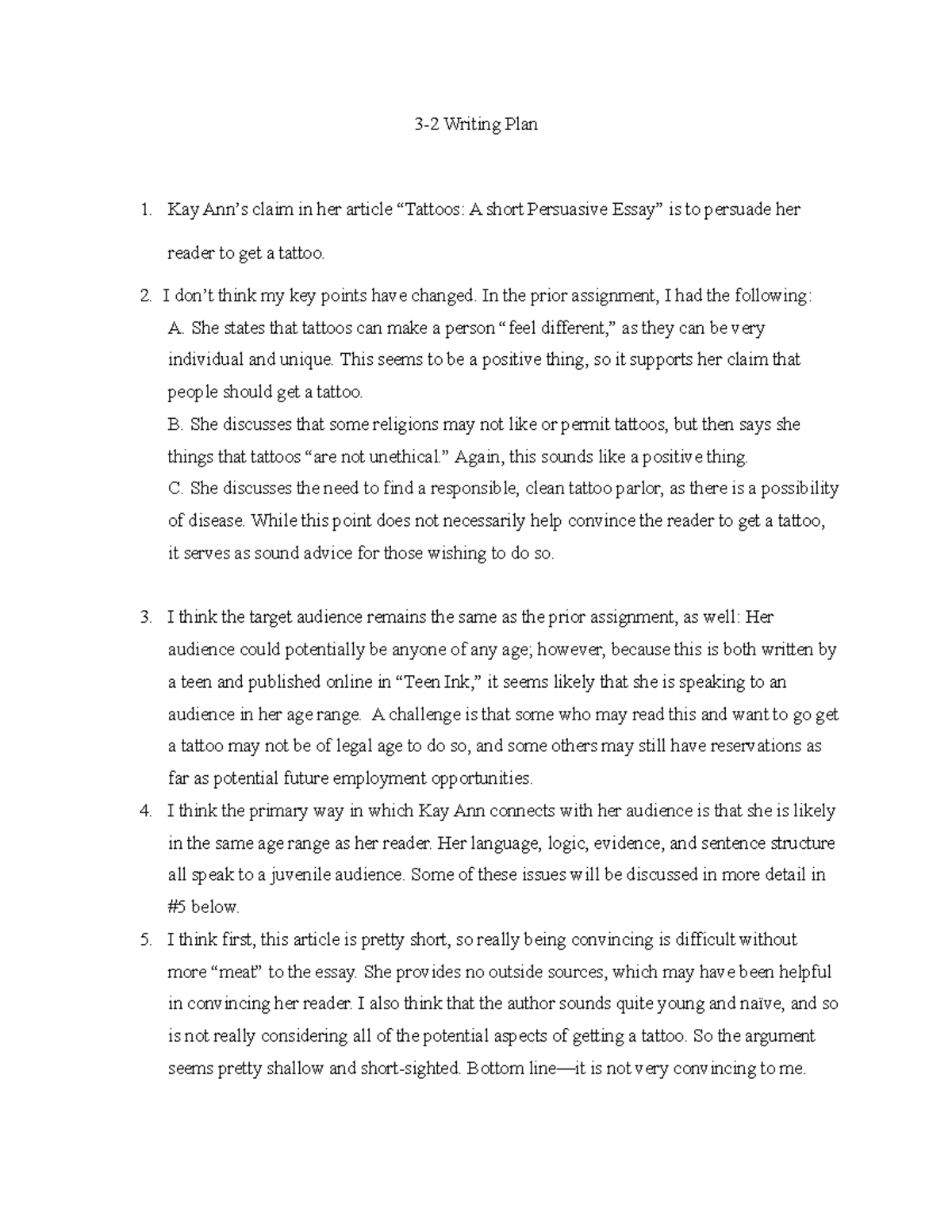 3-2 writing plan english 122 - IDS100 - SNHU - Studocu