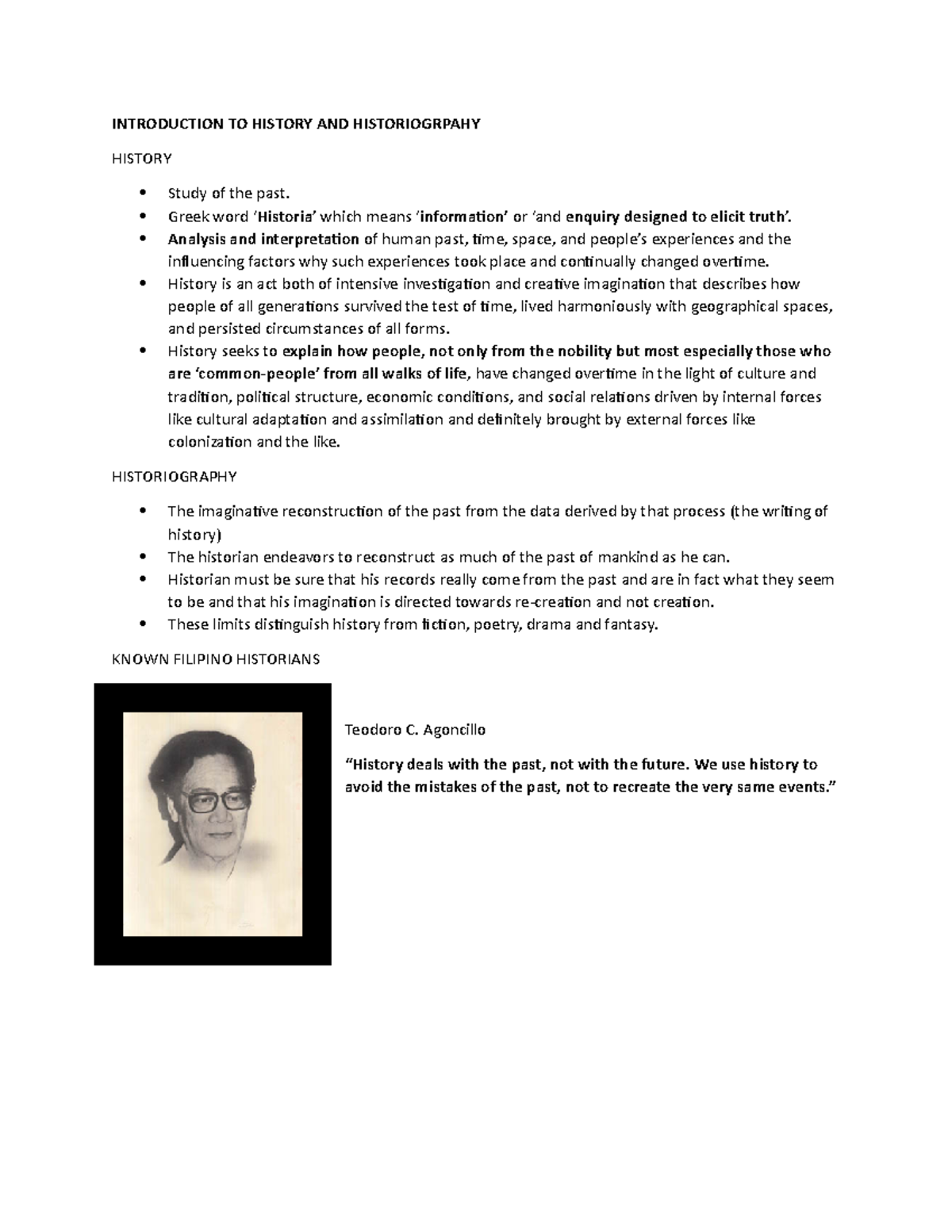 Introduction - INTRODUCTION TO HISTORY AND HISTORIOGRPAHY HISTORY Study ...