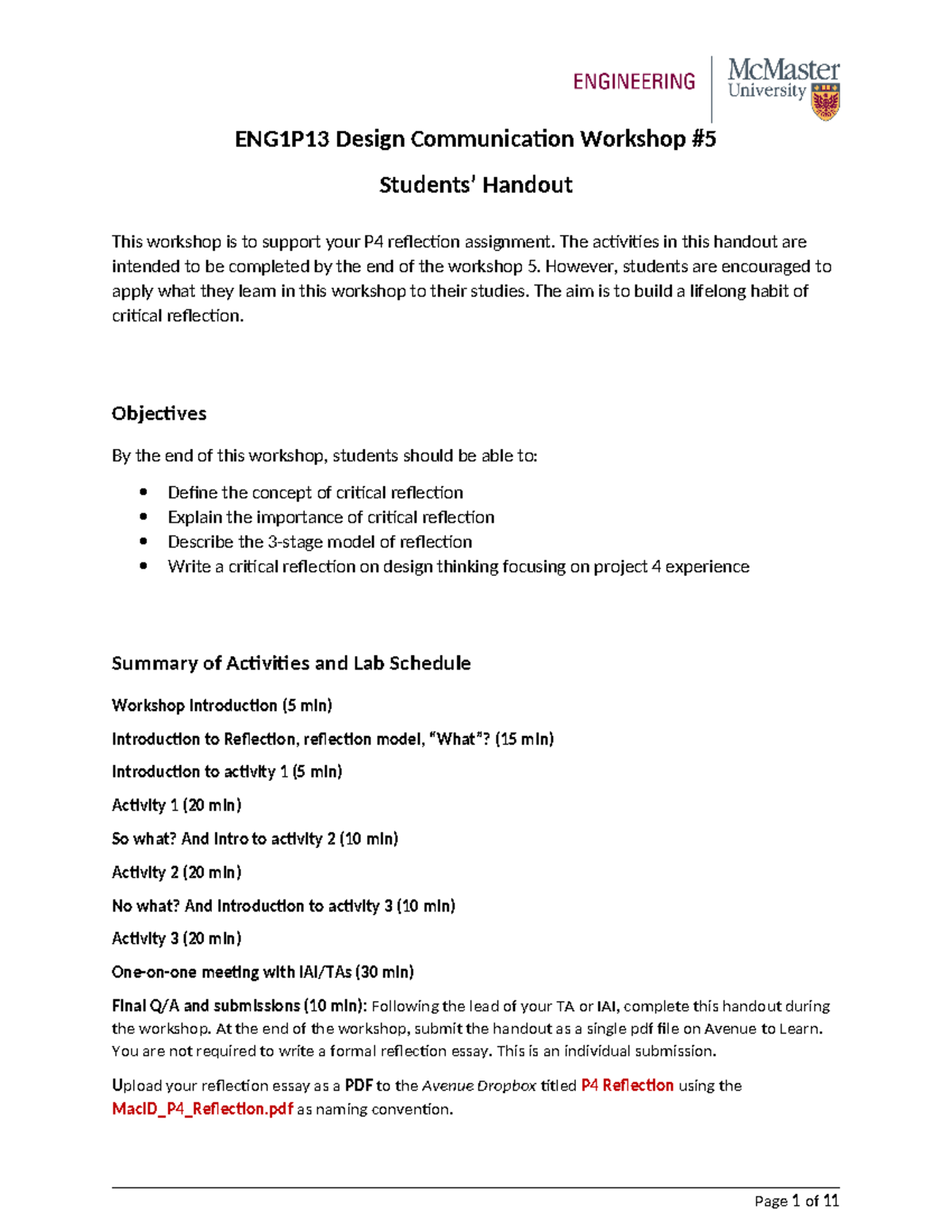 ENG1P13 - Design Communication Workshop 5, Students Handout - ENG1P13 ...