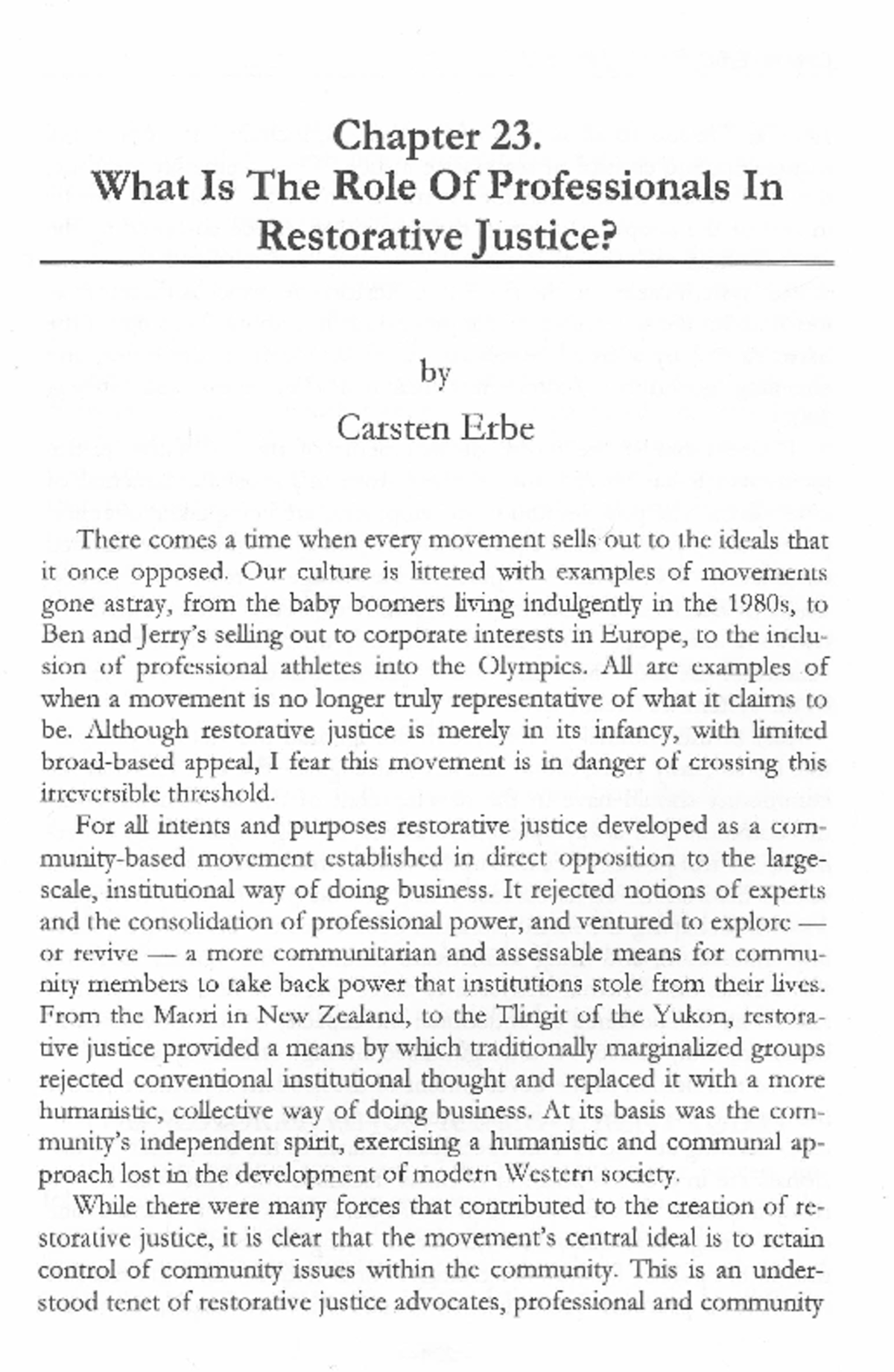 Chapt 23 What is the Role of Professionals in R J - Chapter 23. What Is ...