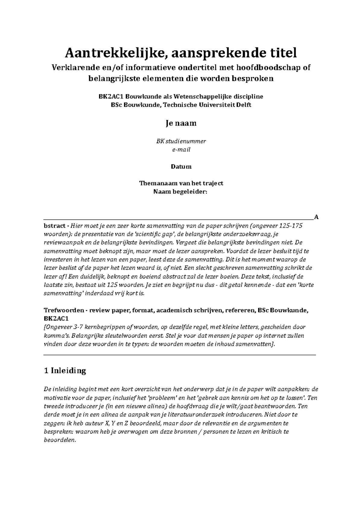 BK2AC1 2022-2023 Template wetenschappelijk paper NL - Aantrekkelijke ...