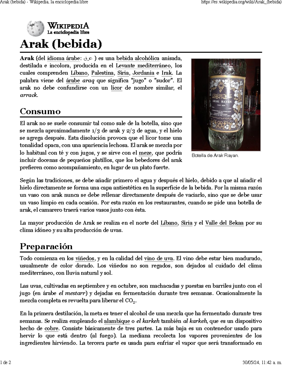 Arak (bebida) - Wikipedia, la enciclopedia libre - Botella de Arak ...