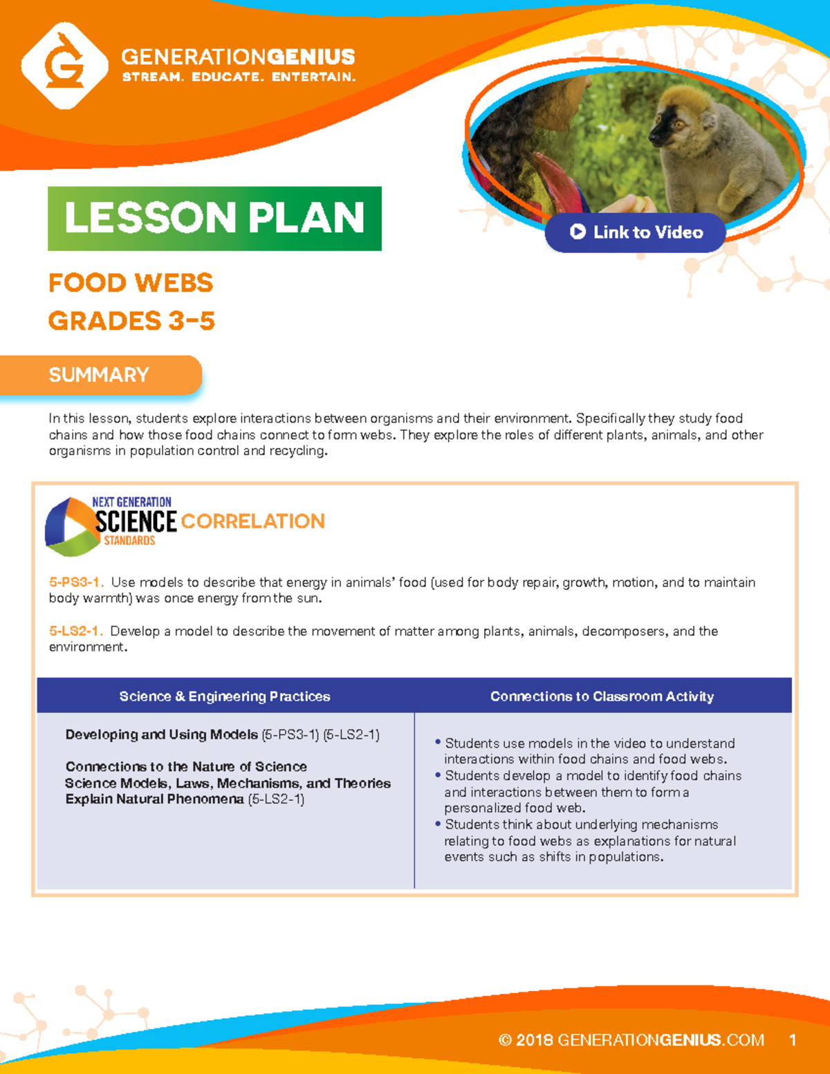 Food Webs Lesson Plan GG - SUMMARY In this lesson, students explore ...