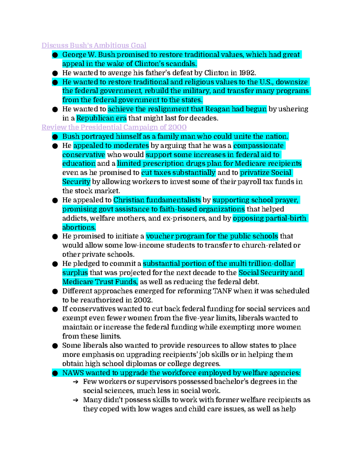 George W. Bush's Quest for Realignment - Discuss Bush’s Ambitious Goal ...