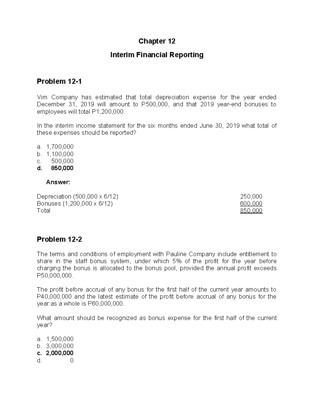 Interim Period Reviewer - Chapter 12 Interim Financial Reporting ...