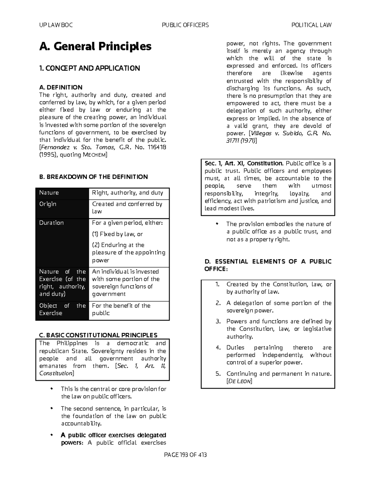 Law on Public Officers UPLaw Boc - A. General Principles 1. CONCEPT AND ...