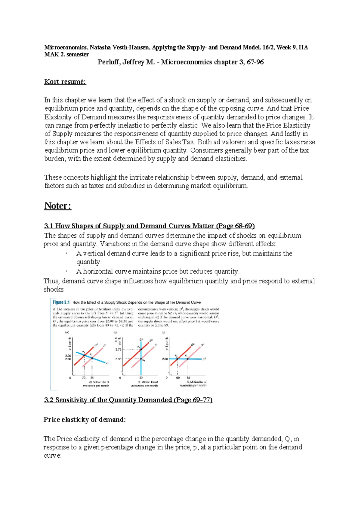 Microeconomics, Applying the Supply- and Demand Model. Chapter 3 ...
