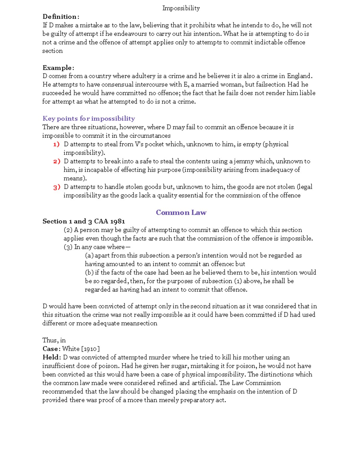 Impossibility - Lecture notes 12 - Impossibility Definition: If D makes ...