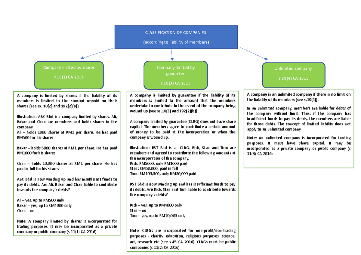 Classification of Companies Chart 2 - Unlimited company s 10(4) CA 2016 ...