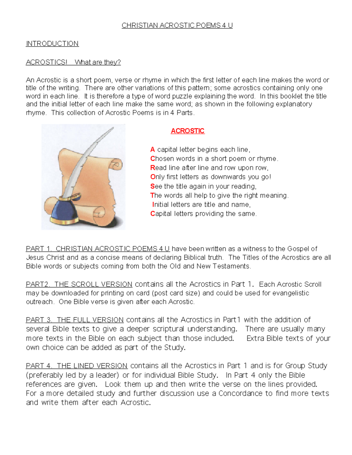 Acrostics 4U - Acrostic poem - CHRISTIAN ACROSTIC POEMS 4 U ...