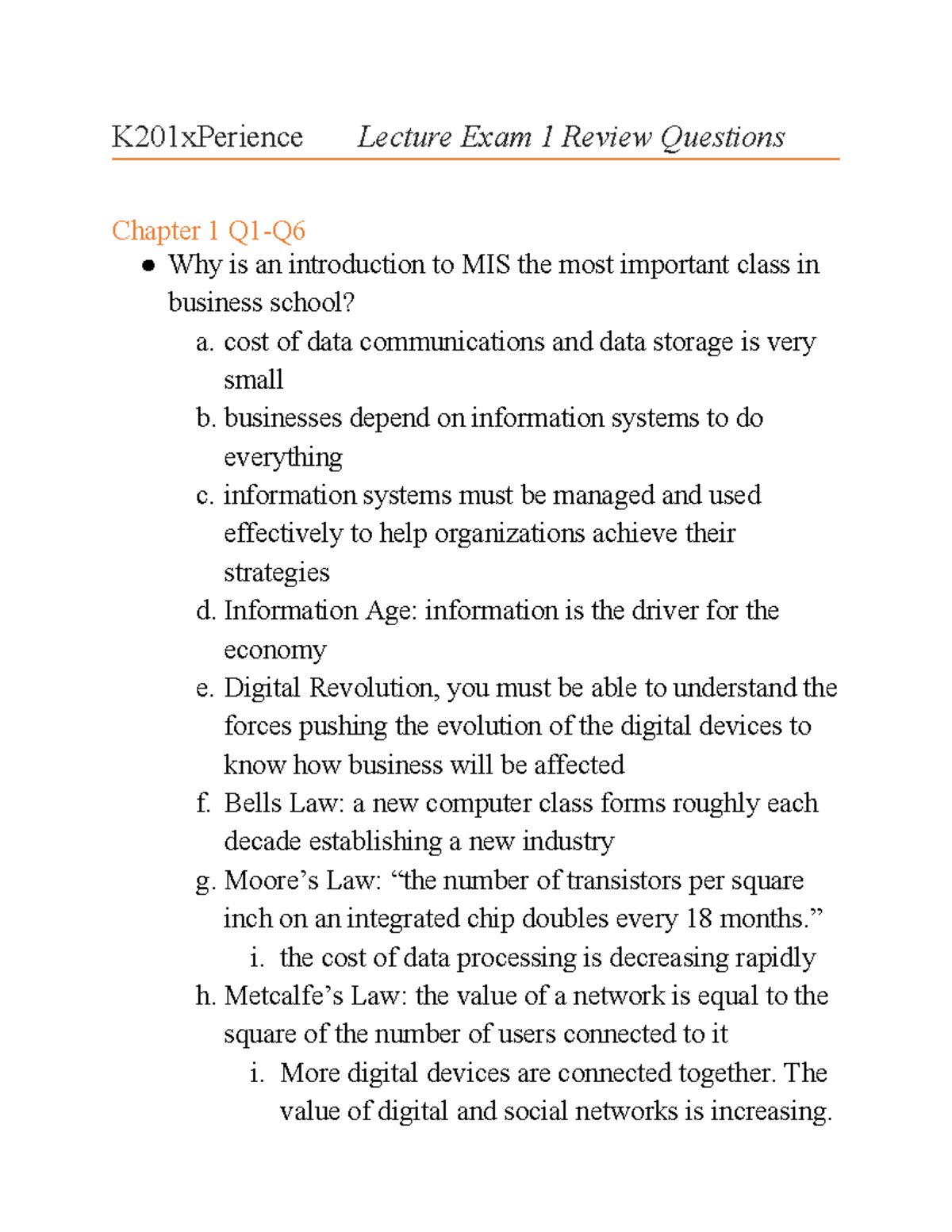K201 Complete Review - K201 Notes through Chapter 9 - K201xPerience ...