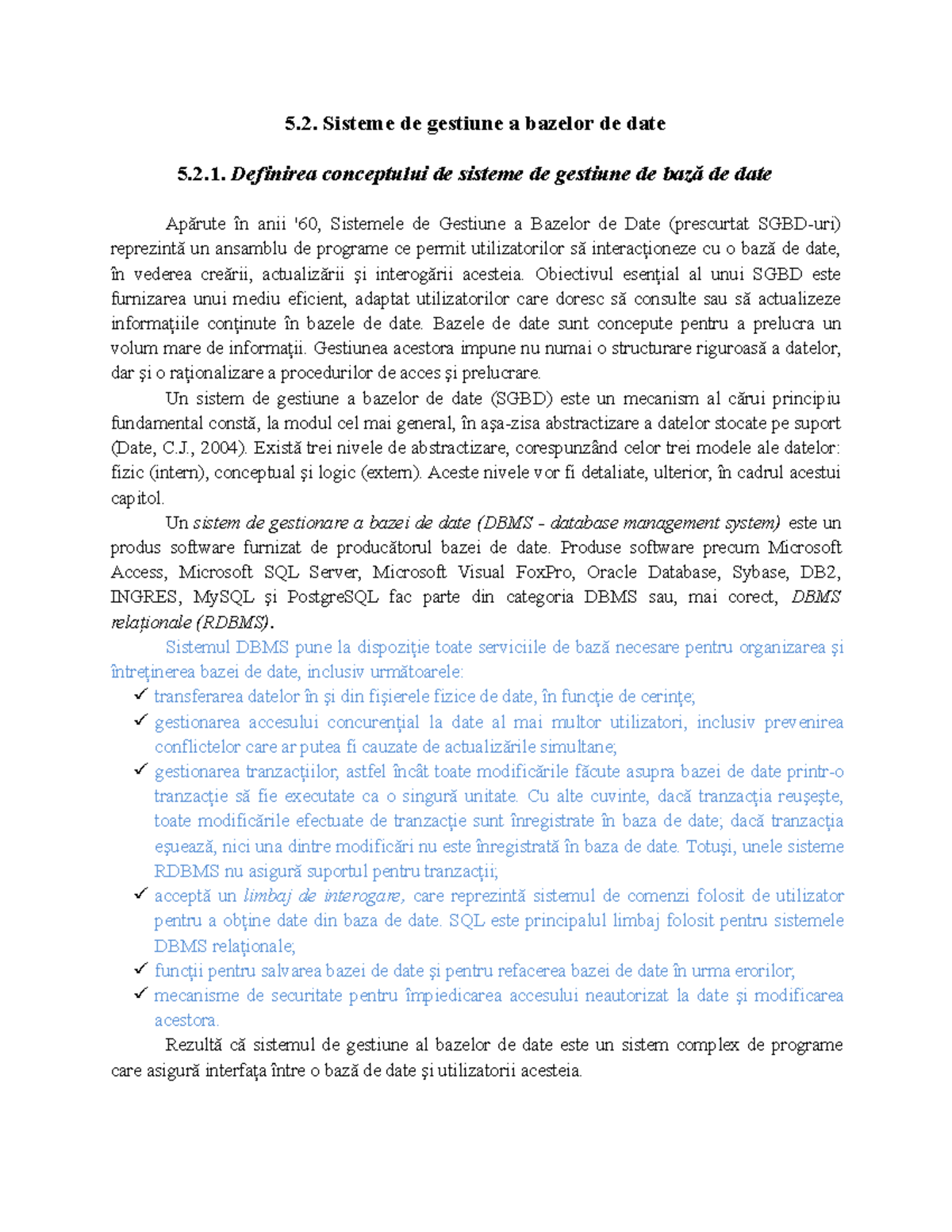 2.2 - nm b kjbn - 5. Sisteme de gestiune a bazelor de date 5.2 ...