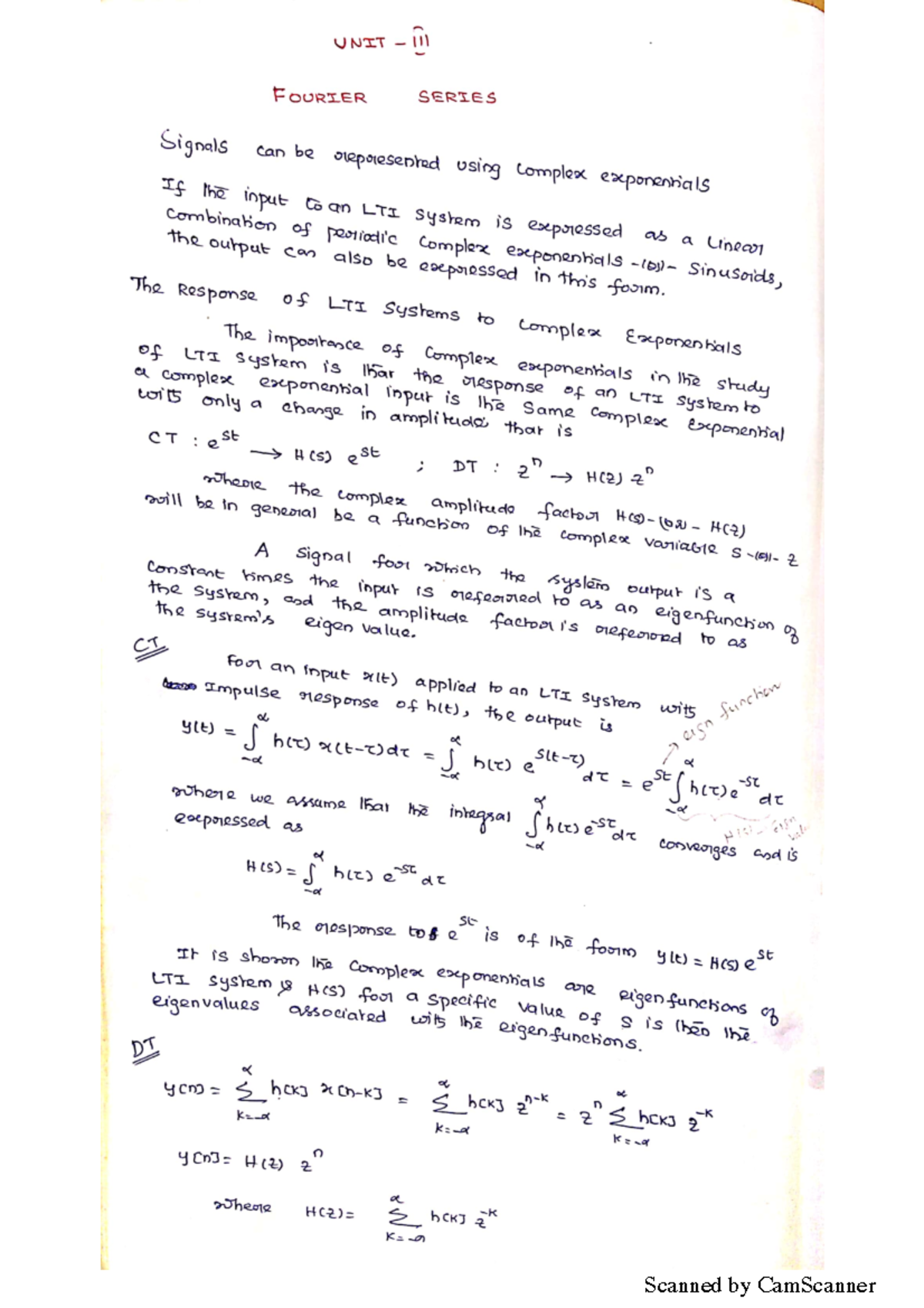 Unit 3 - unit 3 - UNIT FOURIER SERIES Signals can be represented using ...