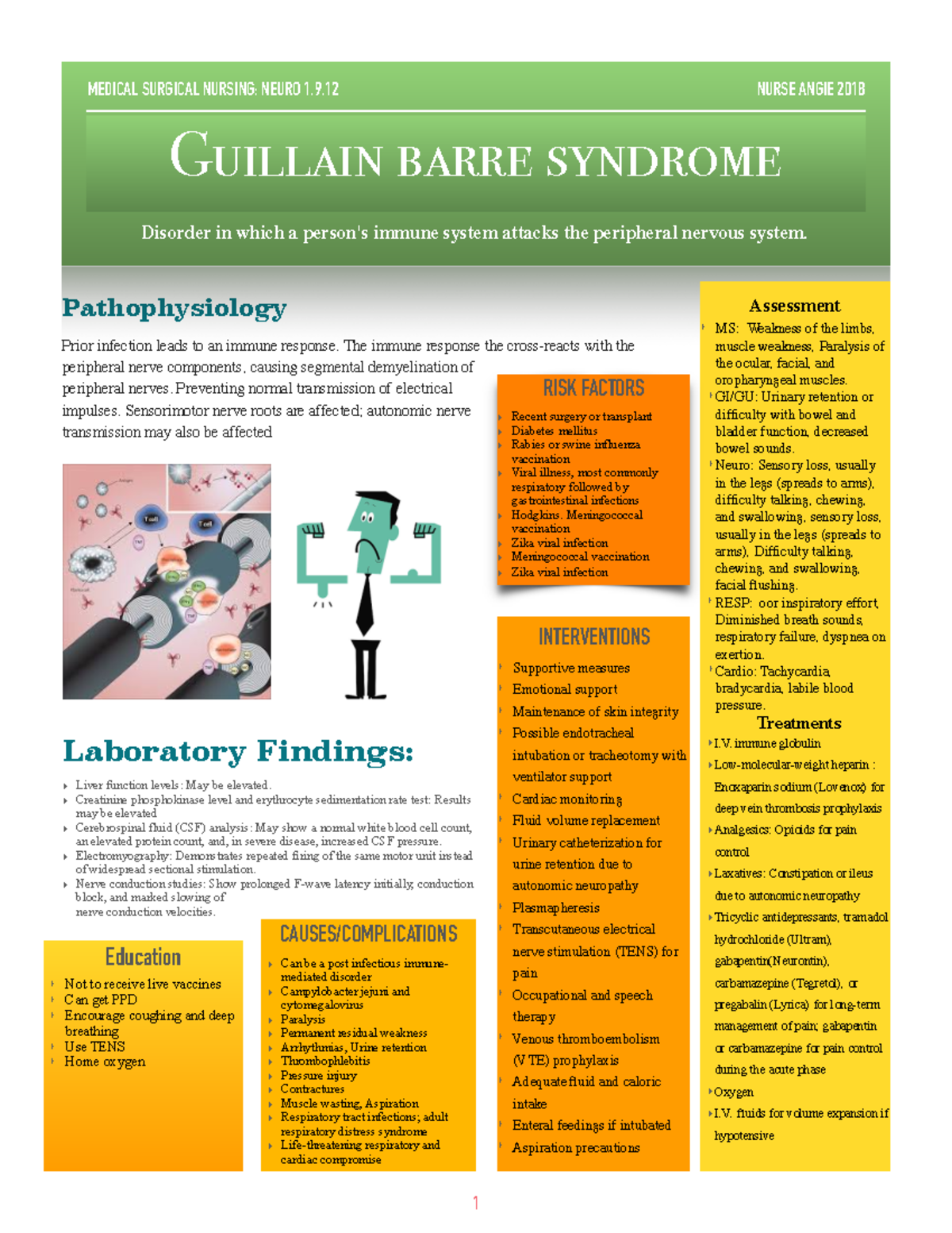 Guillain barre syndrome - Pathophysiology Prior infection leads to an ...