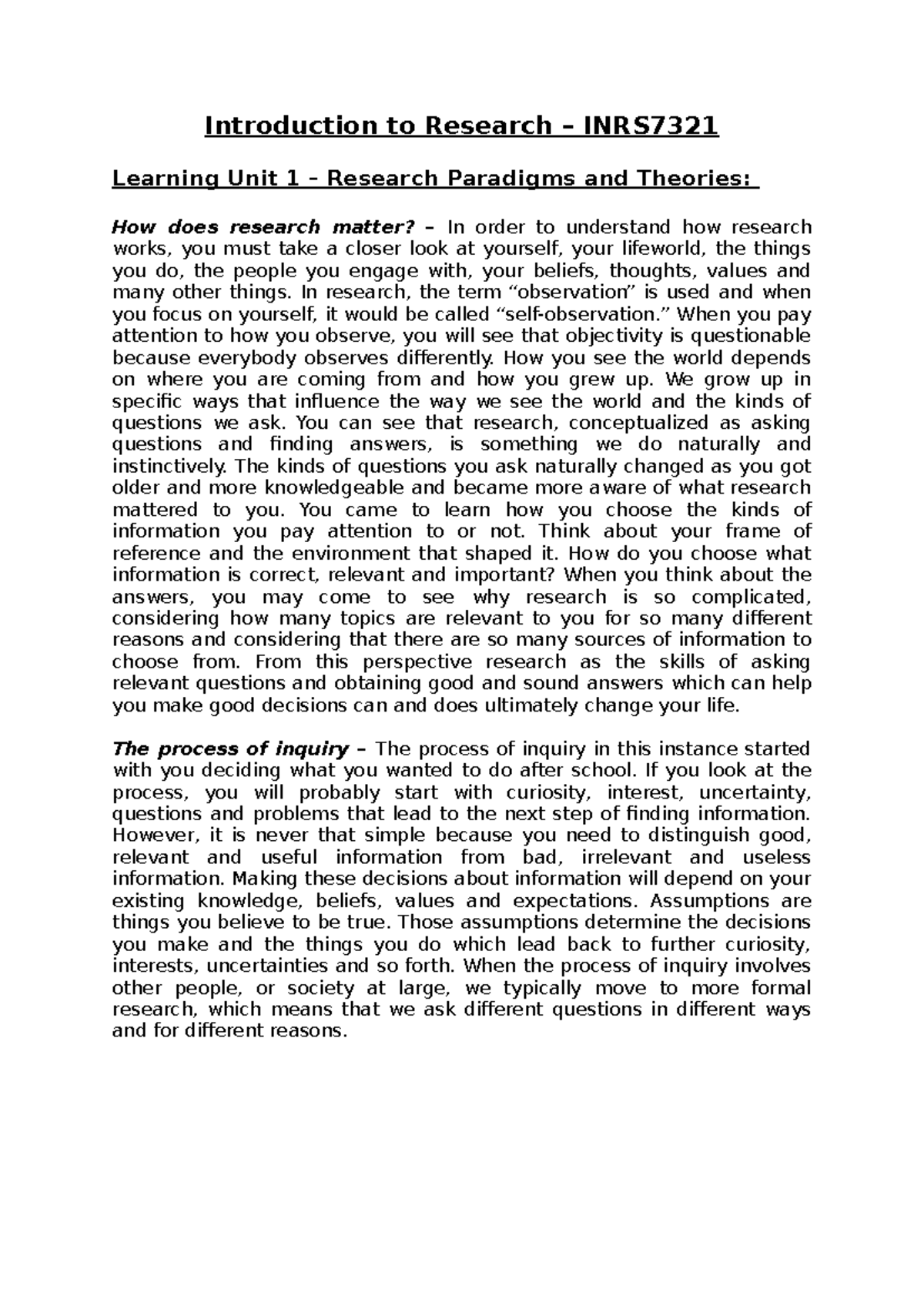 Introduction to Research Notes - Introduction to Research – INRS ...