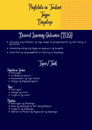 LIT 105 (Module 3 Activities) - Paglikha ng Banghay Pagsusuri sa ...