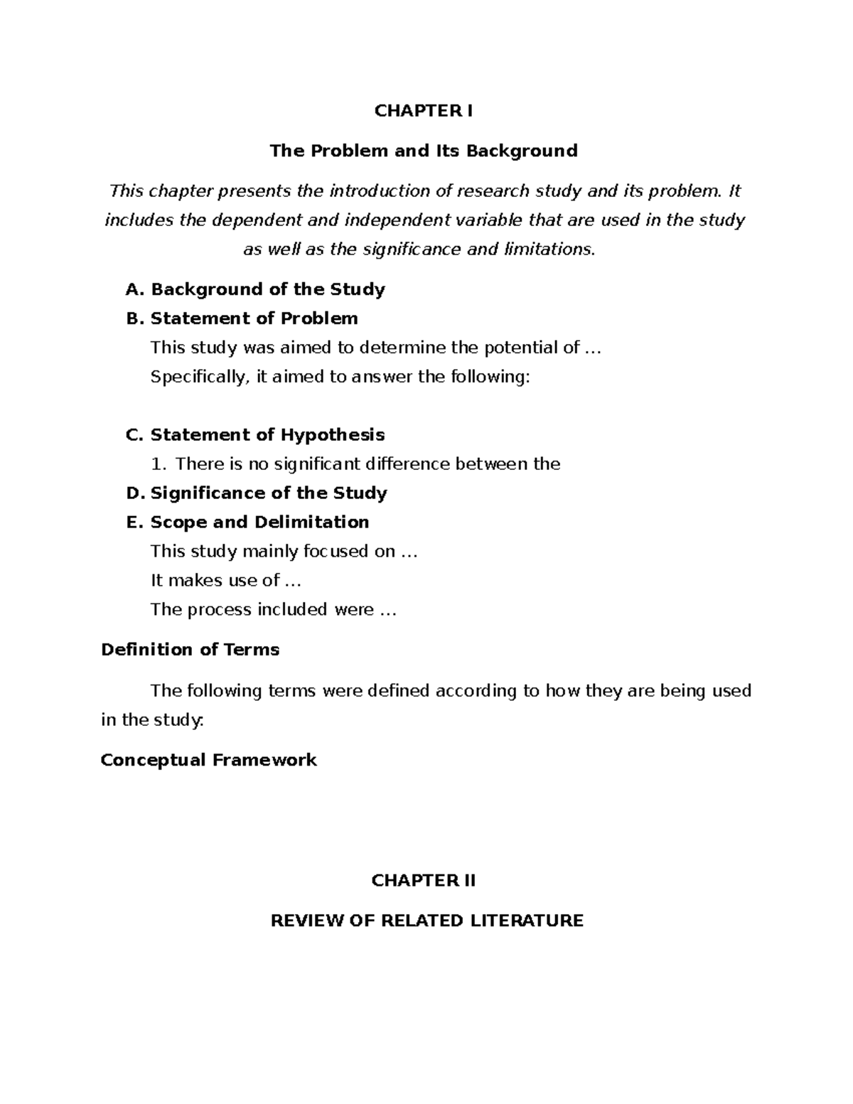 Research- Template - CHAPTER I The Problem and Its Background This ...