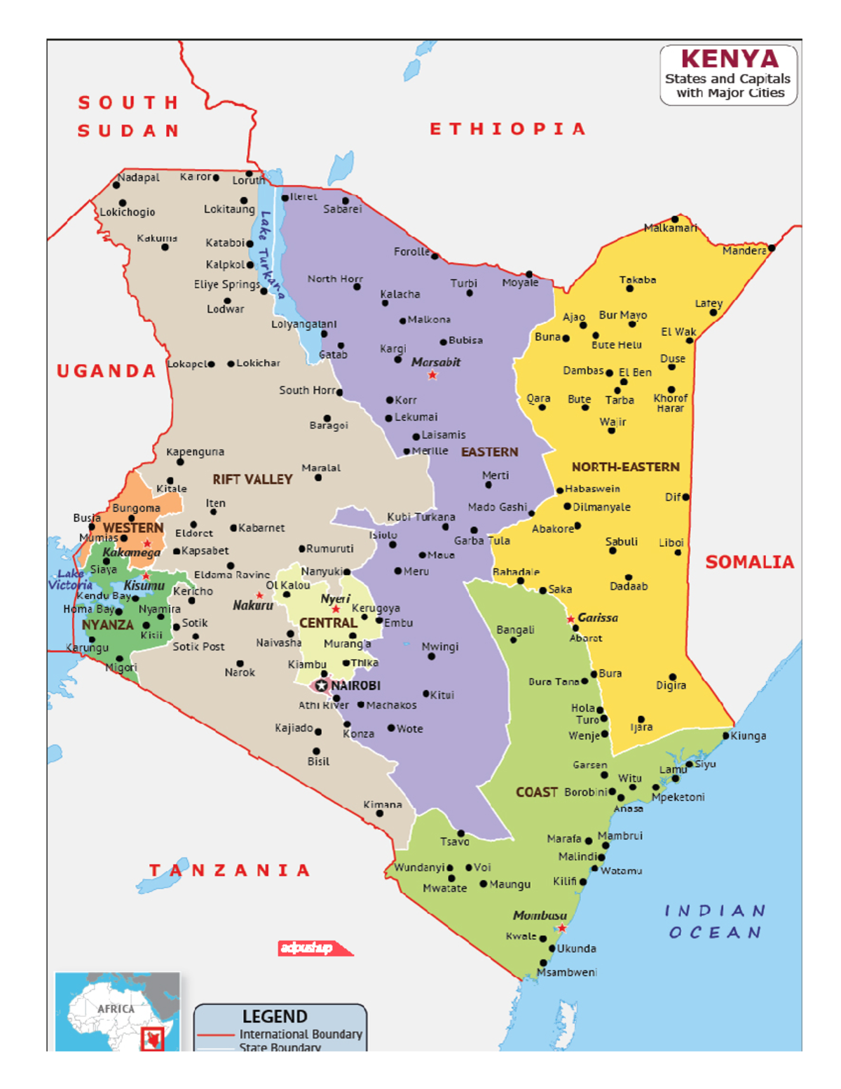 Kenya Map HD Political Map of Kenya to Free Download - KENYA States and ...