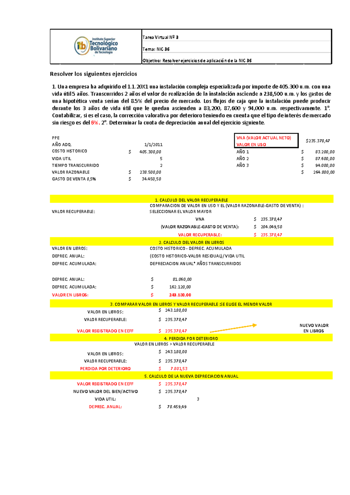 Tarea Virtual 3 NIC 36 - Resolver los siguientes ejercicios 1. Una ...