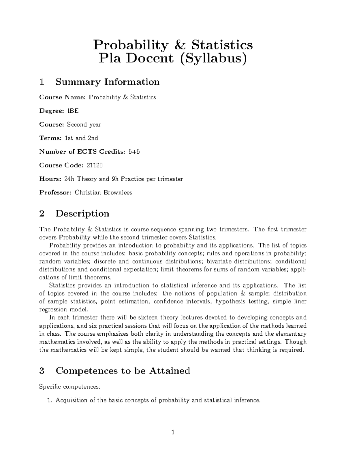 Probability and Statistics - Probability & Statistics Pla Docent ...