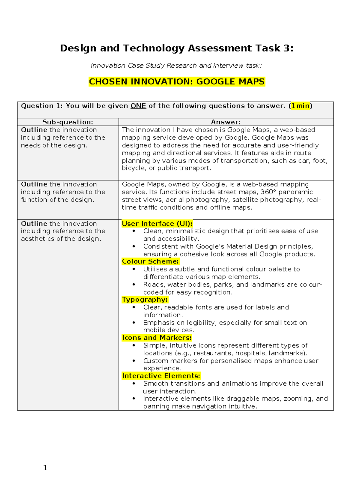 Design and Technology AT3 - Design and Technology Assessment Task 3 ...