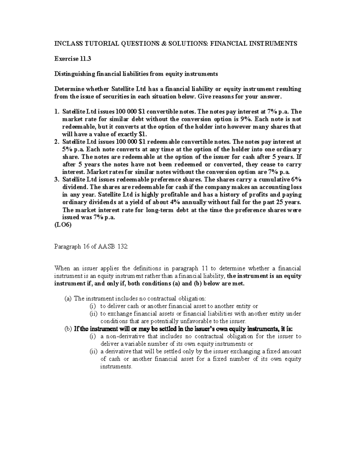 Tutorial 7 Solutions - Financial Instruments - INCLASS TUTORIAL ...
