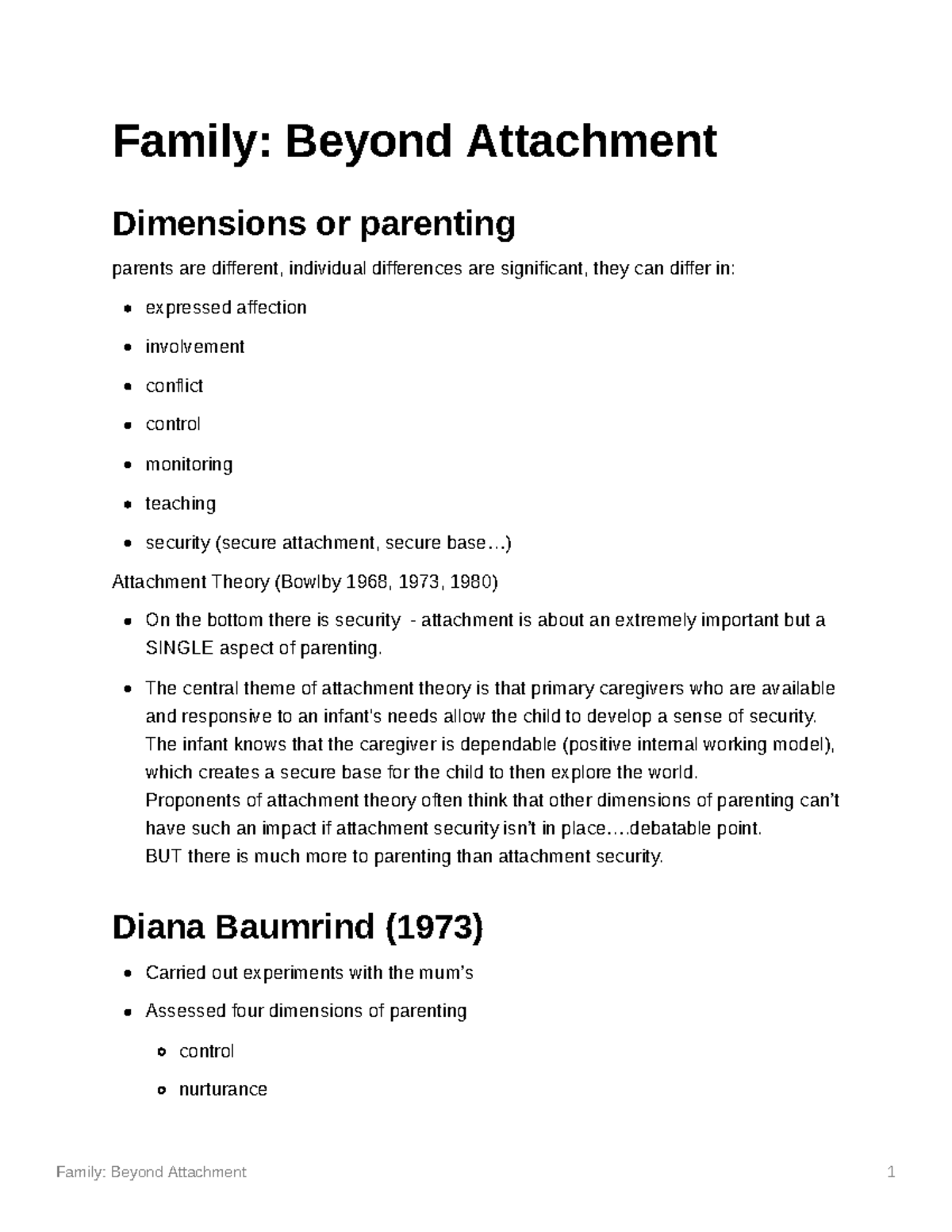 Family Beyond Attachment - Family: Beyond Attachment Dimensions or ...