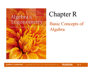 College Algebra Pearson Chpt R 2 - Chapter R Basic Concepts of Algebra ...