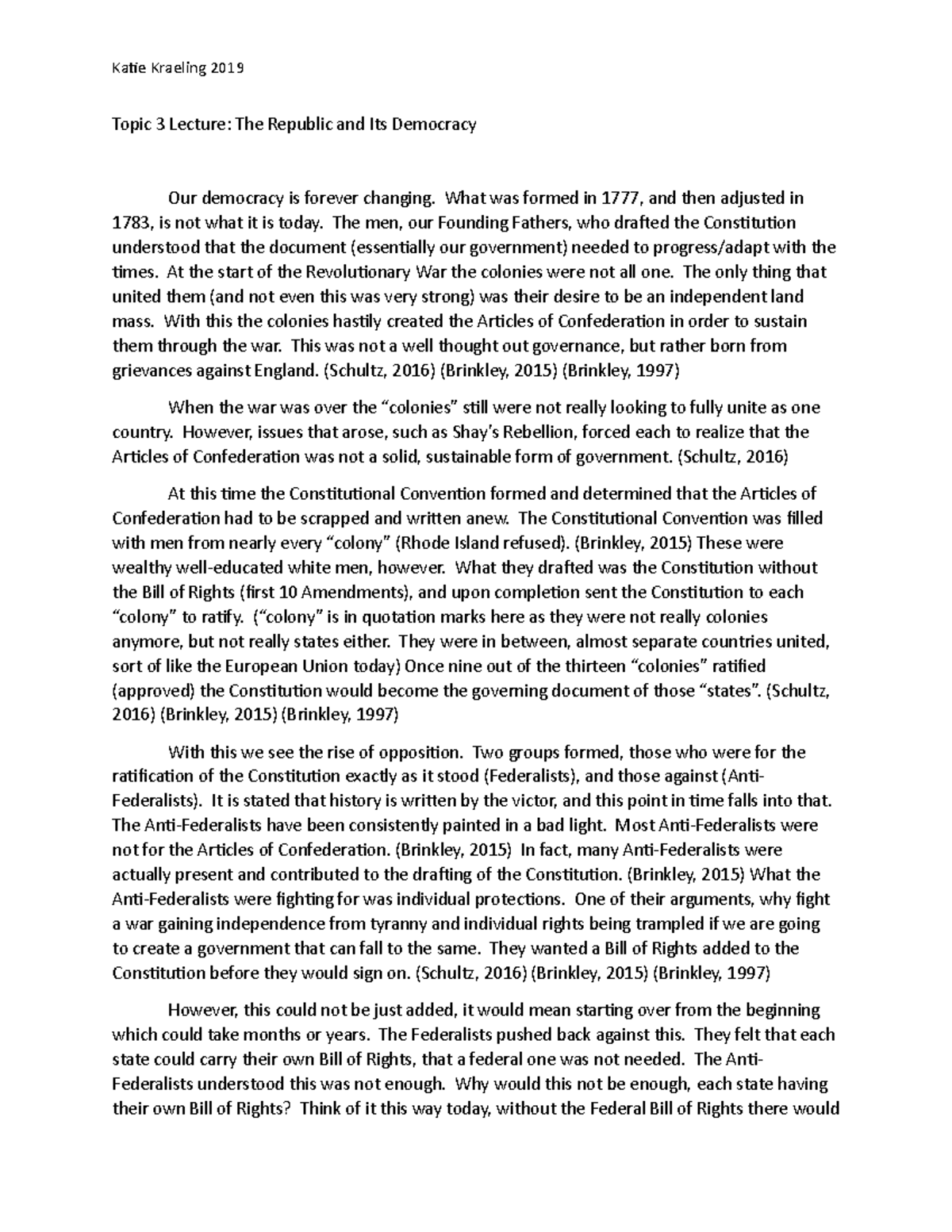 Topic 3 lecture - Topic 3 Lecture: The Republic and Its Democracy Our ...