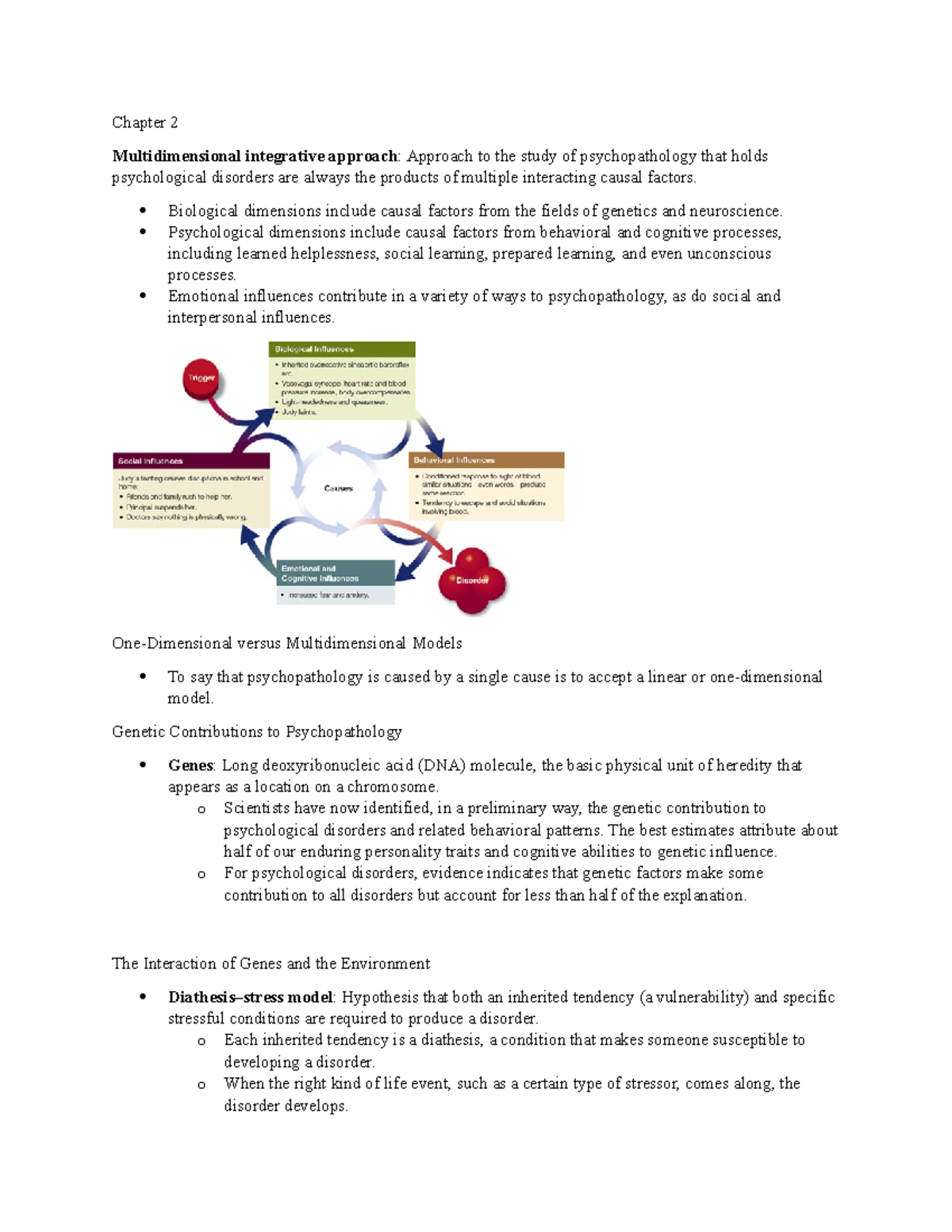Chapter 2 - Notes - Chapter 2 Multidimensional integrative approach ...